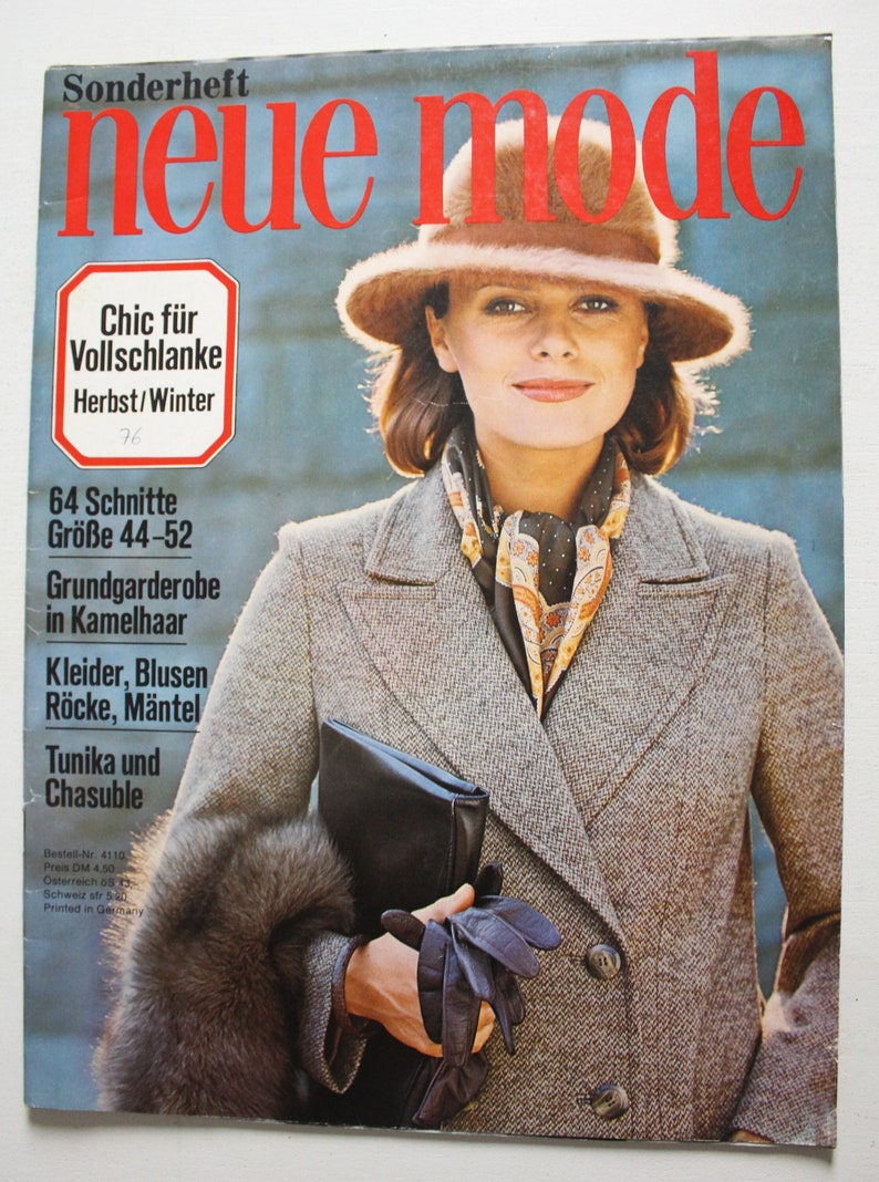 Neue Mode Chic für Vollschlanke Winter 1976 Arbeitsbeilage ...