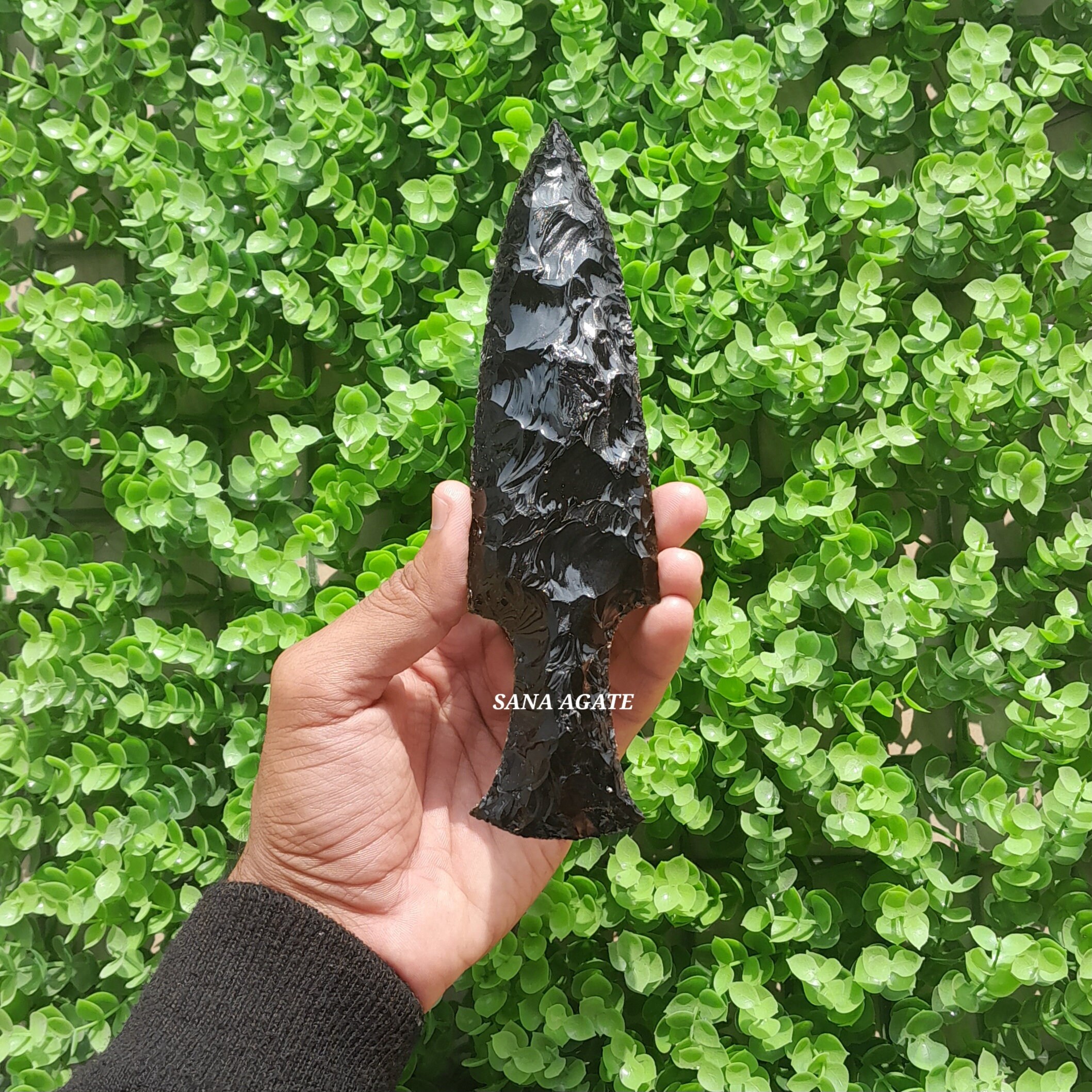 6 Large Black Obsidian Sword Obsidian Knife Man Handmade Knife Gemstone ...