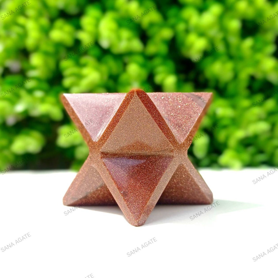Rare Brown Goldstone Merkaba Star - Gemstone Merkaba Star - Brown ...