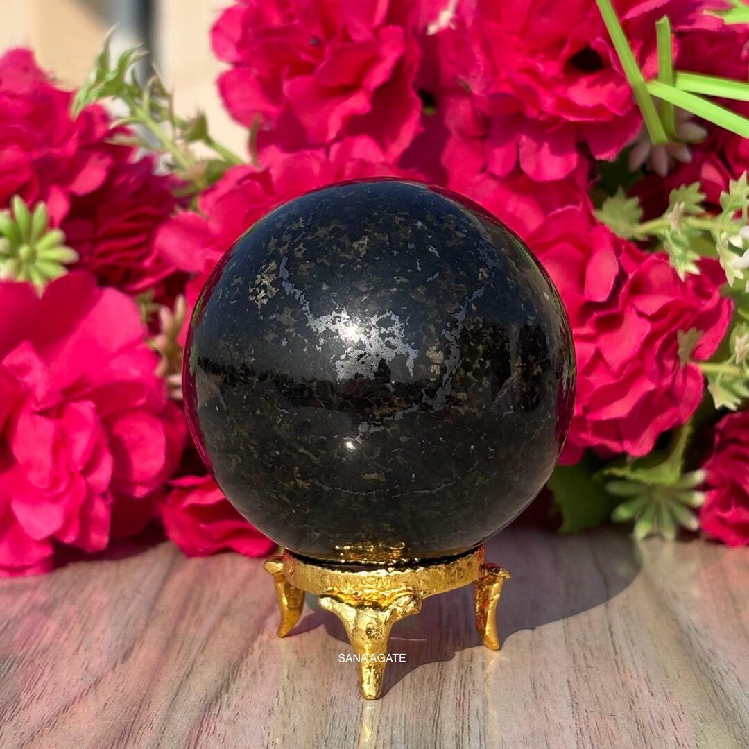 Rare Nuummite Crystal Sphere: Metaphysical Stone Decor - Etsy