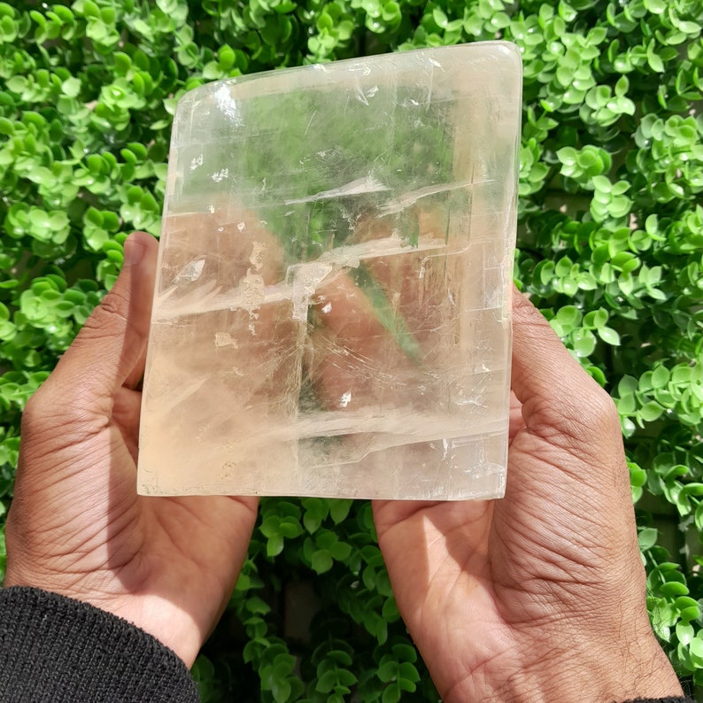130MM Polished Optical Calcite Natural Iceland Spar Mineral Calcite ...