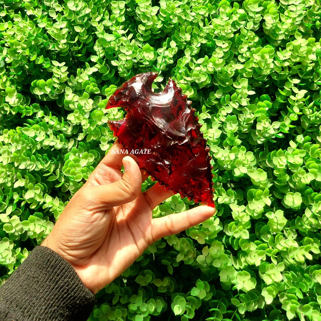 Unique Large Red Aqua Obsidian Glass Arrowhead Red Aqua Obsidian Hand ...