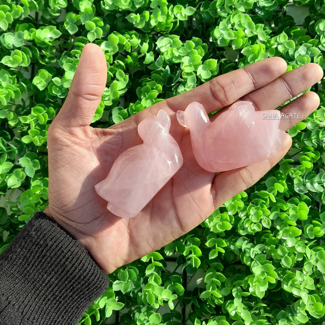 Rose Quartz Carved Duck Pair: Crystal Love Birds, Home Decor - Etsy