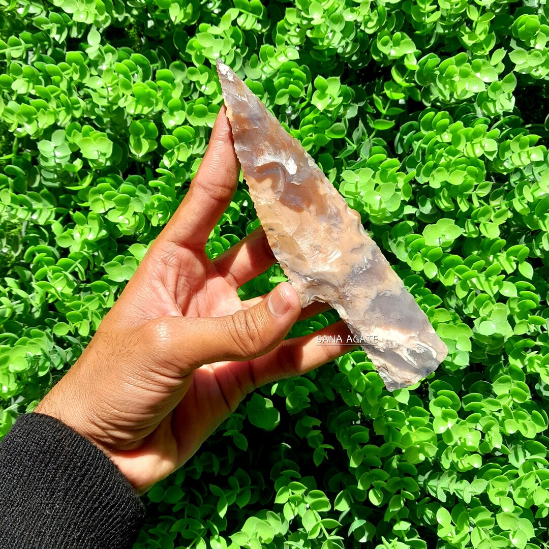 6 Carved Fancy Agate Knife Quartz Knife Home Decoration Athame Sword ...