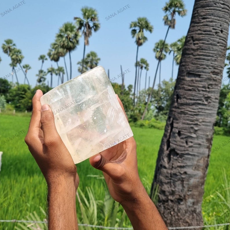 130MM Polished Optical Calcite Natural Iceland Spar Mineral Calcite ...