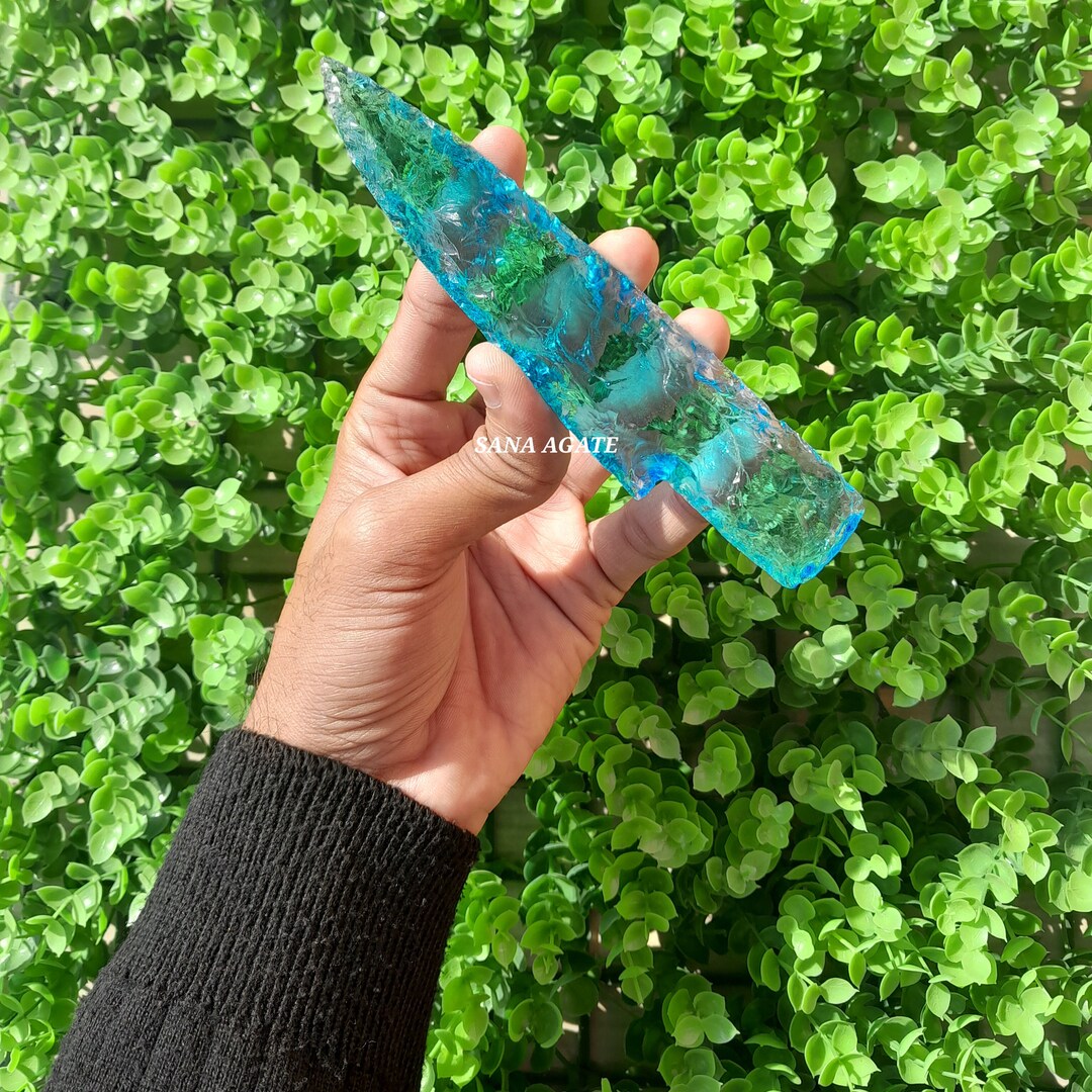5 Aqua Obsidian Glass Knife Hunting Knives Home Decoration Athame Aqua ...