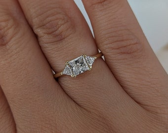 1.21ct Lab Grown Princess Cut Engagement Ring. - Etsy