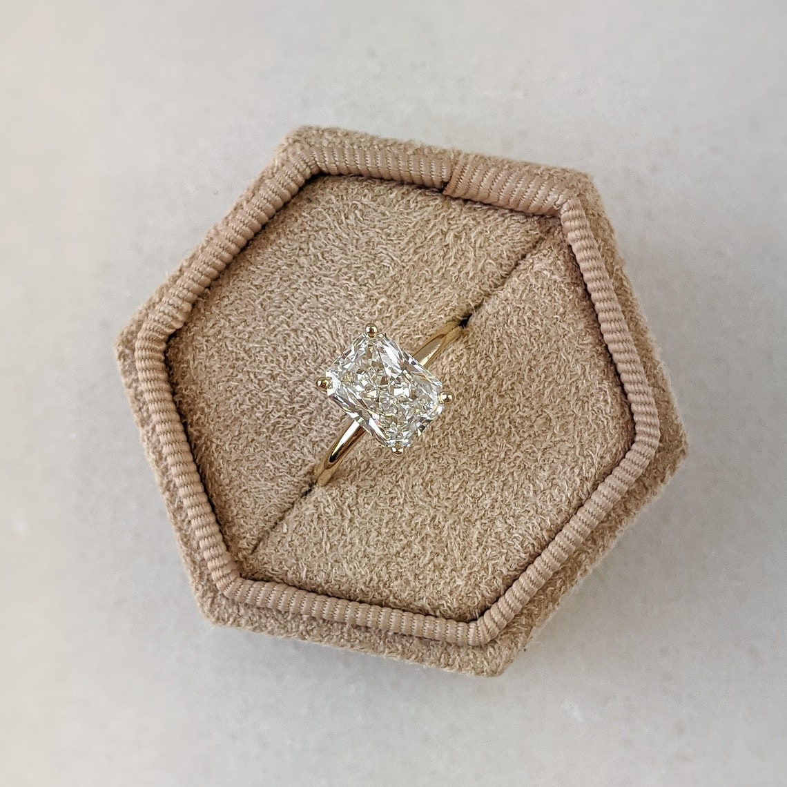 2 Carat Radiant Lab-grown Diamond Engagement Ring 14K Yellow - Etsy