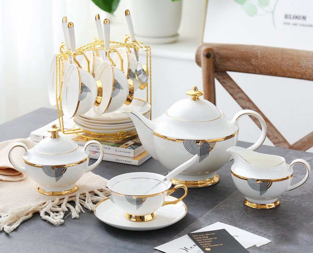 Creative Simplicity Gold Rimmed Scandinavian Afternoon Tea - Etsy
