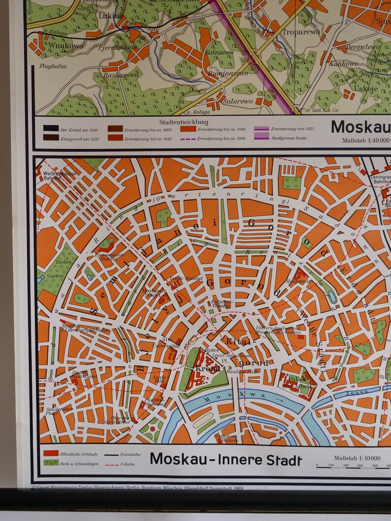 Vintage MOSCOW EDUCATIONAL School Chart Wall Map Original - Etsy