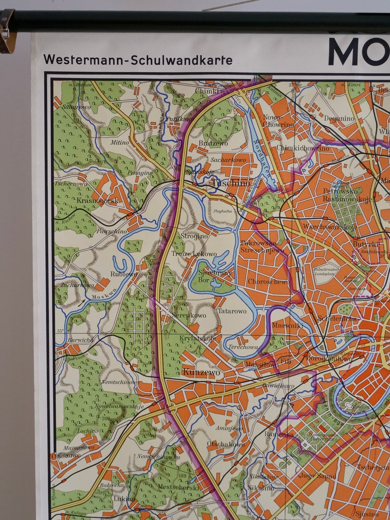 Vintage MOSCOW EDUCATIONAL School Chart Wall Map Original - Etsy