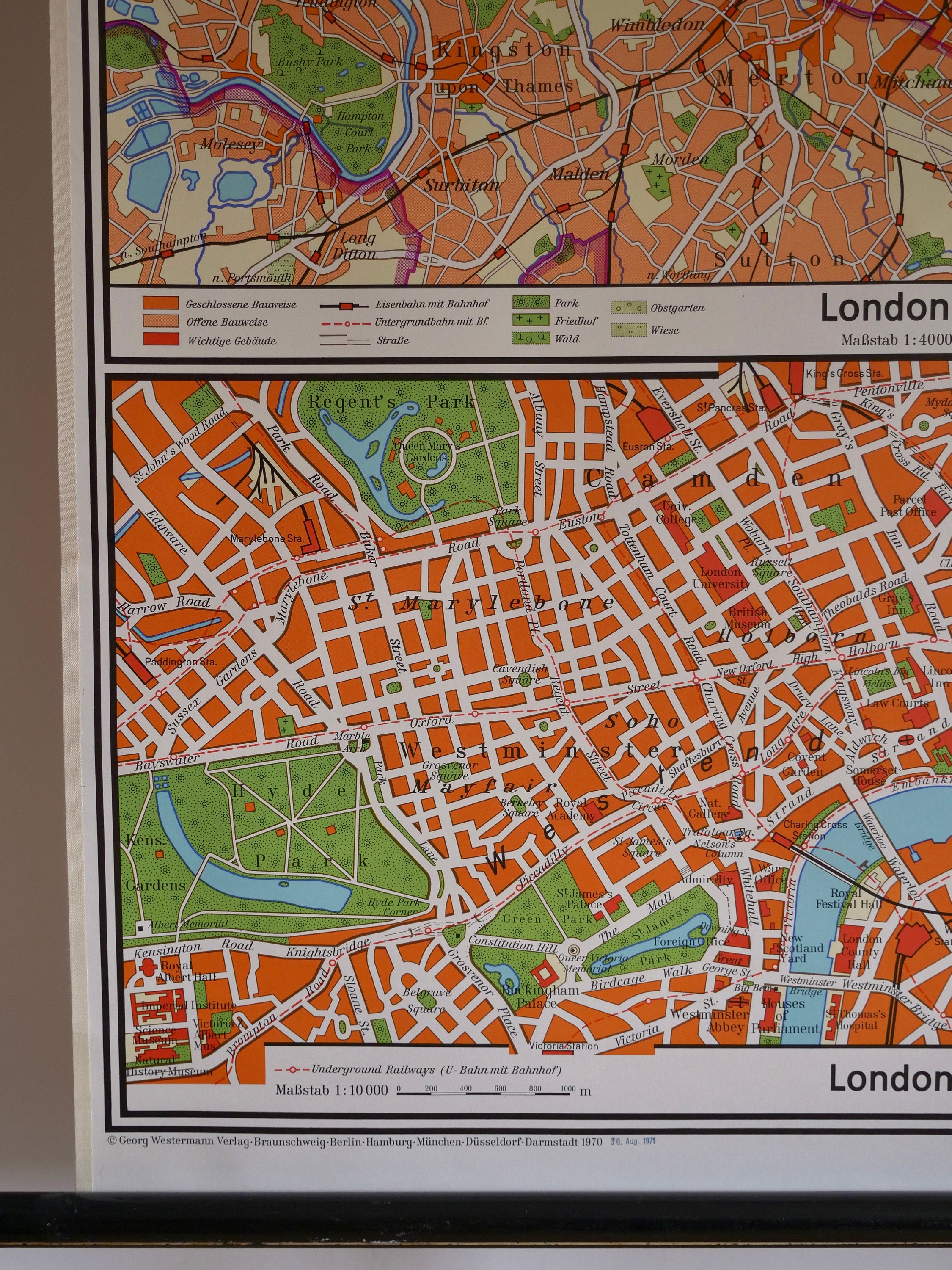Vintage LONDON EDUCATIONAL School Chart Wall Map Original Educational ...