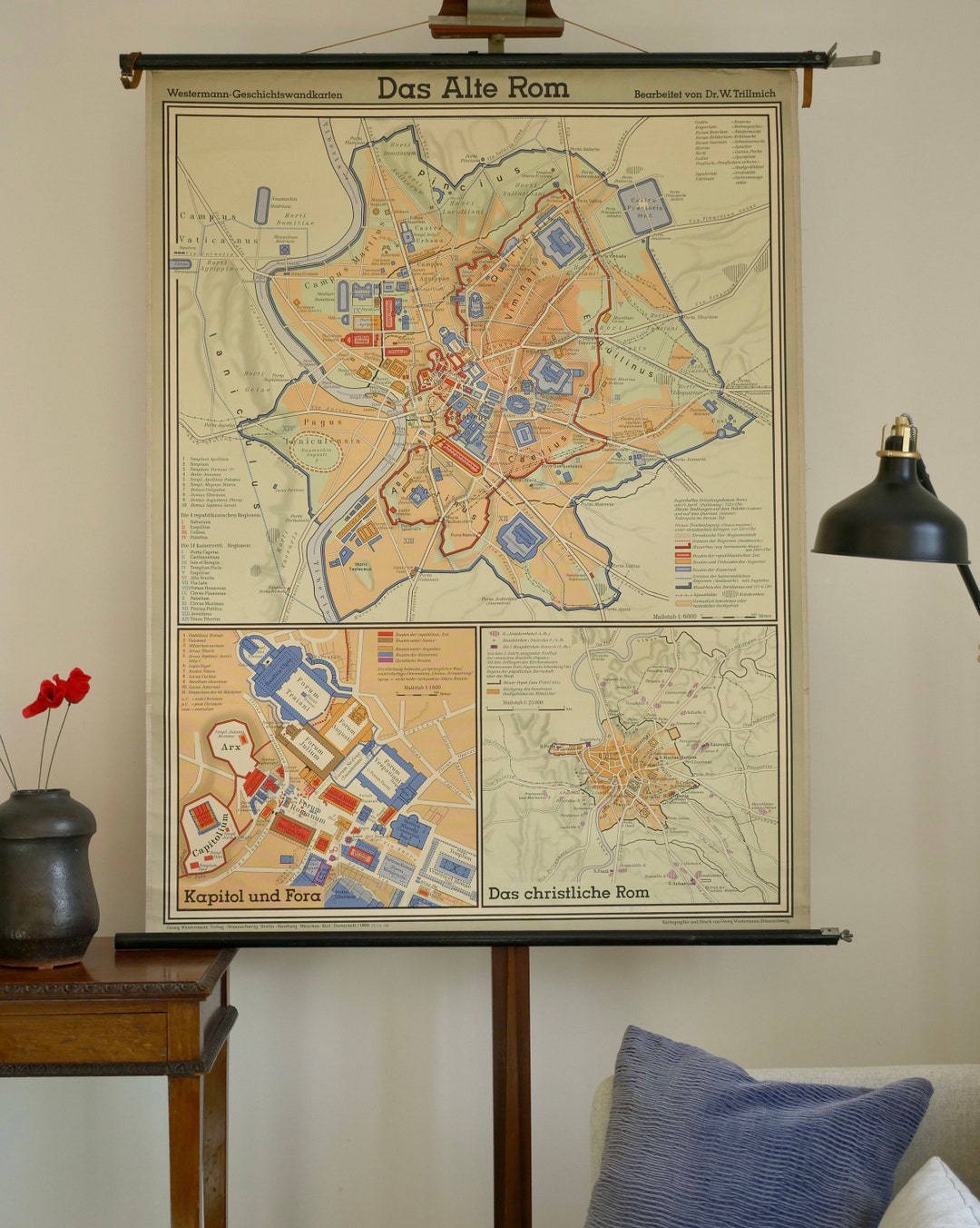Vintage Ancient Rome School Chart, Original Educational Wall Map - Etsy