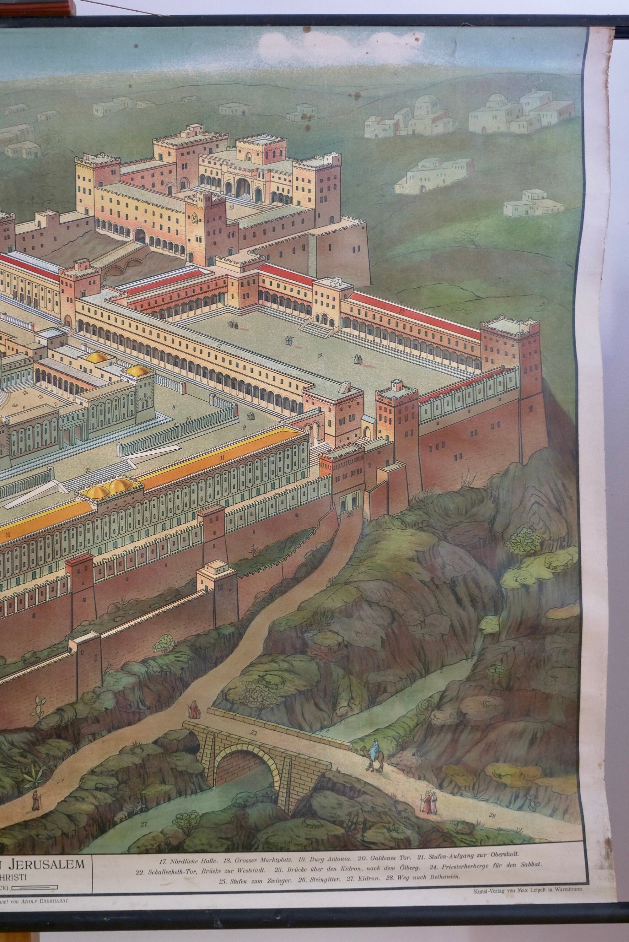 Vintage School Wall Chart the TEMPLE of JERUSALEM LITHOGRAPHY Original ...
