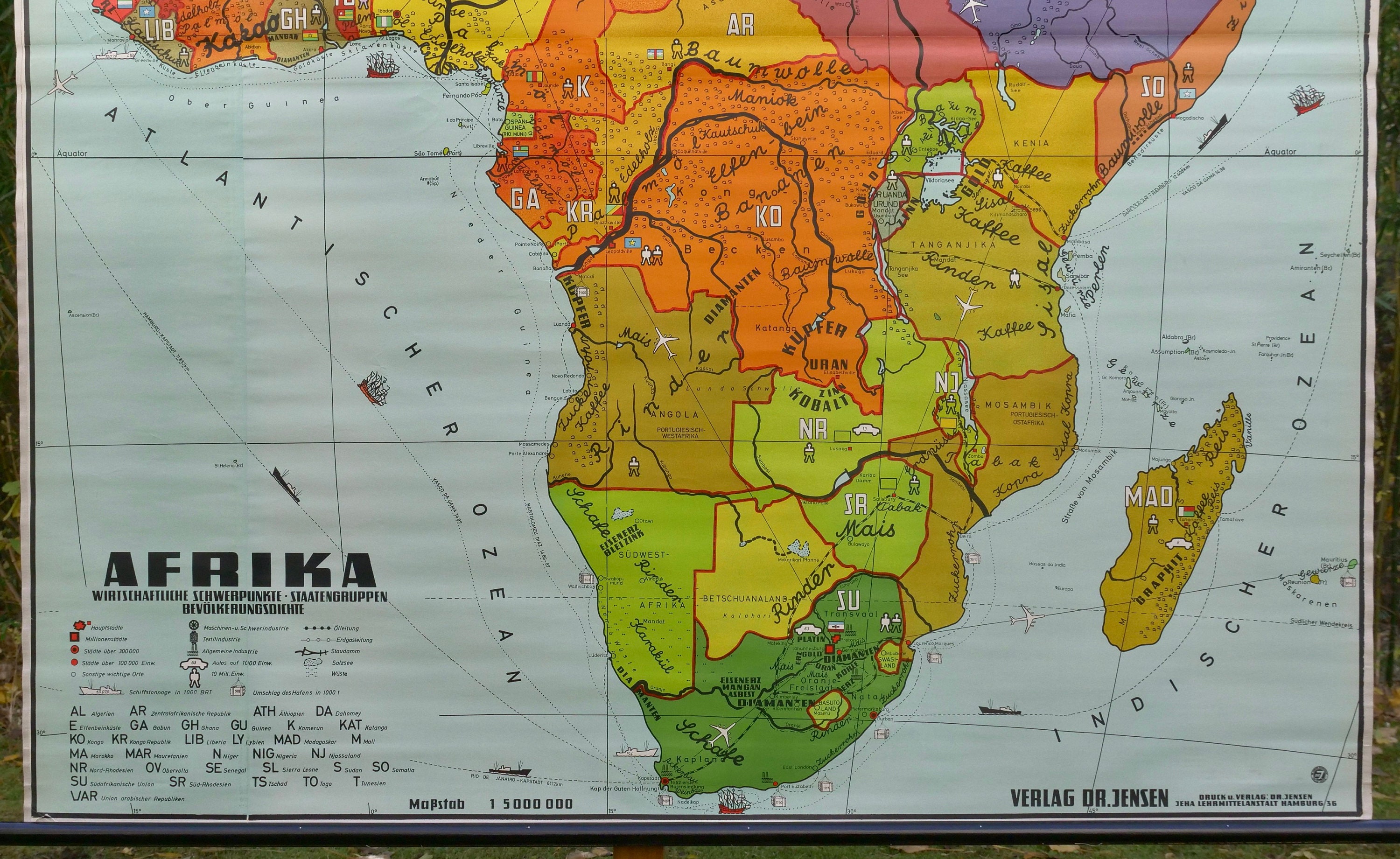 Vintage AFRICA Economy School Chart Original Educational Chart - Etsy