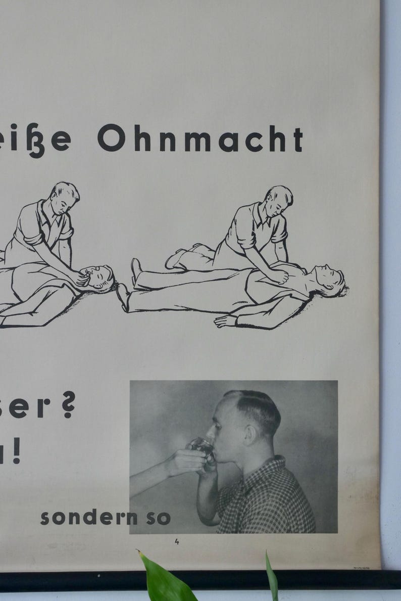 Vintage School Chart of "faint" GDR Disaster Protection Original ...