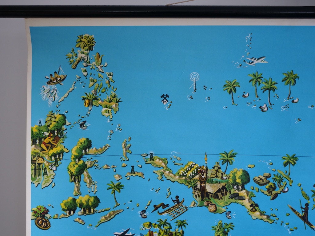 Vintage AUSTRALIA School Chart CULTURE and TRADITIONS Original ...