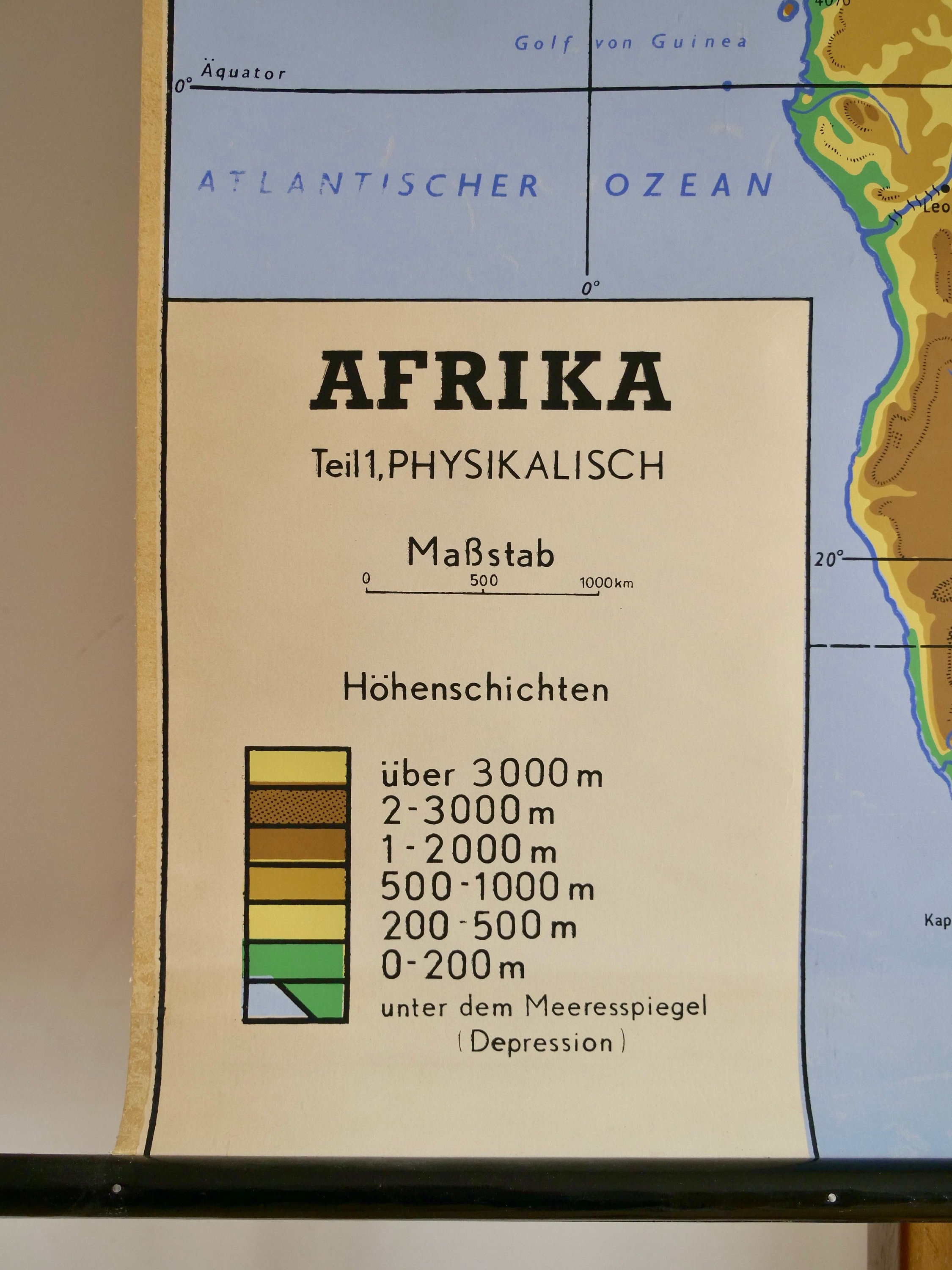 Vintage AFRICA AFRIKA School Chart Physical Map Original Educational ...