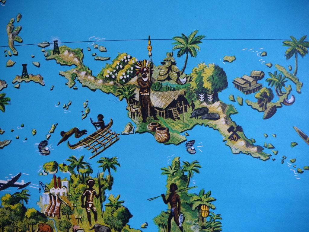 Vintage AUSTRALIA School Chart CULTURE and TRADITIONS Original ...