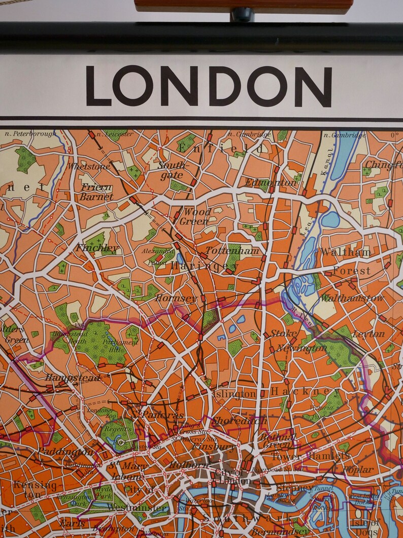 Vintage LONDON EDUCATIONAL School Chart Wall Map Original Educational ...