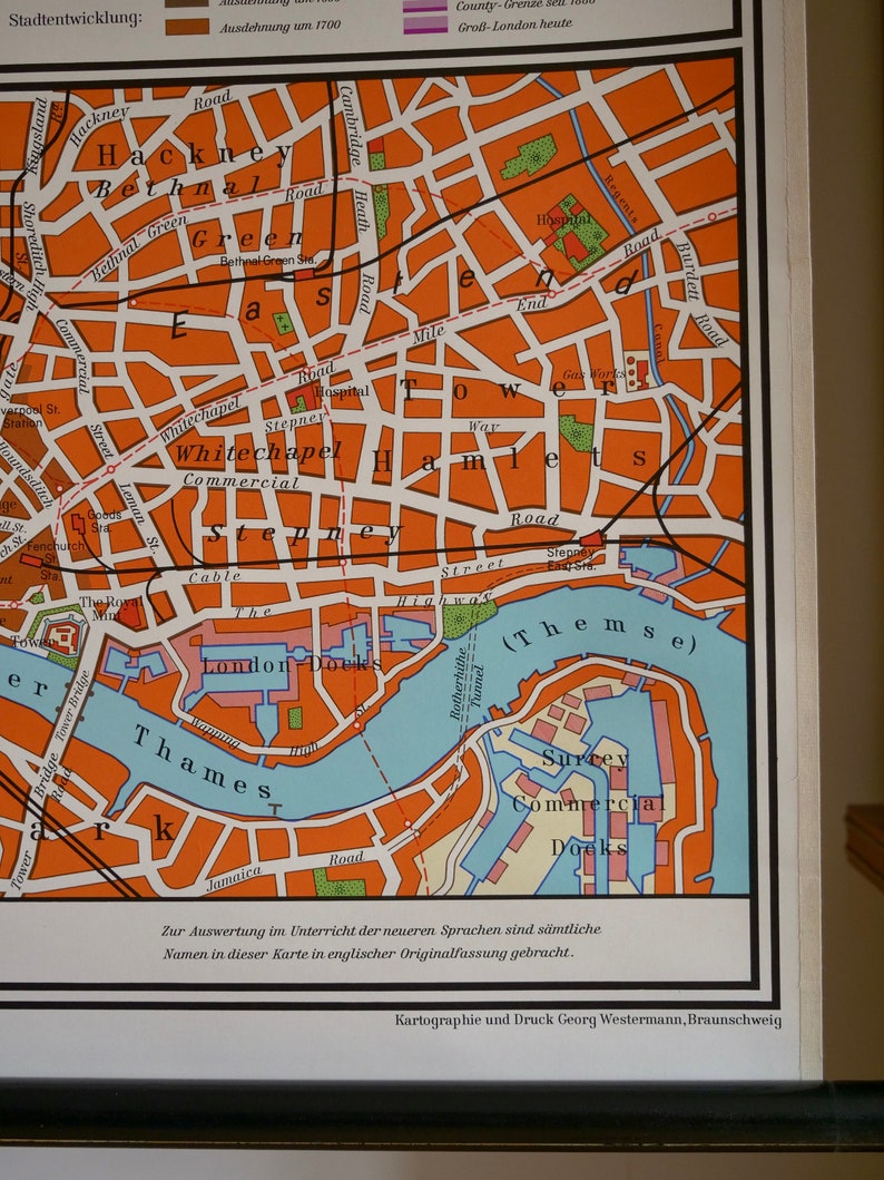 Vintage LONDON EDUCATIONAL School Chart Wall Map Original Educational ...