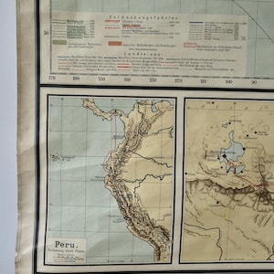 Vintage School Wall Chart Huge WORLD MAP 1912 Age of Discovery Original ...