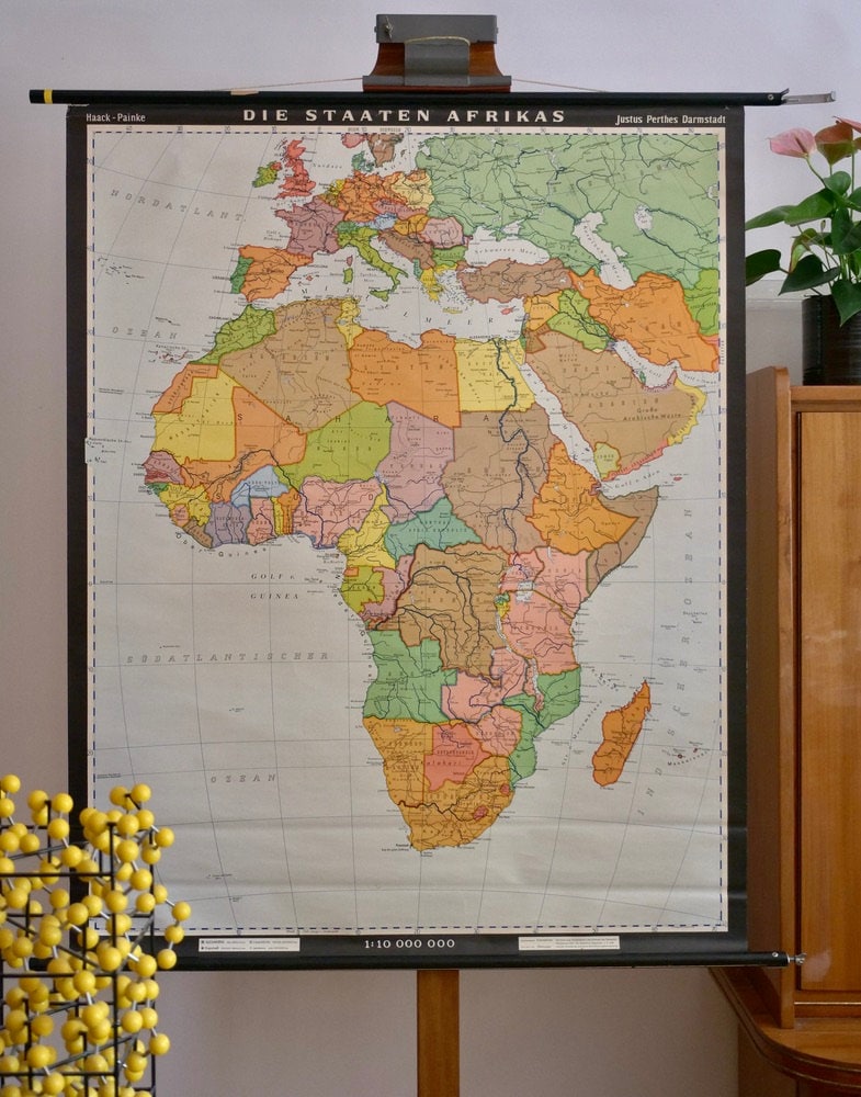 Vintage AFRICA States of AFRIKA School Chart Original Educational Chart ...