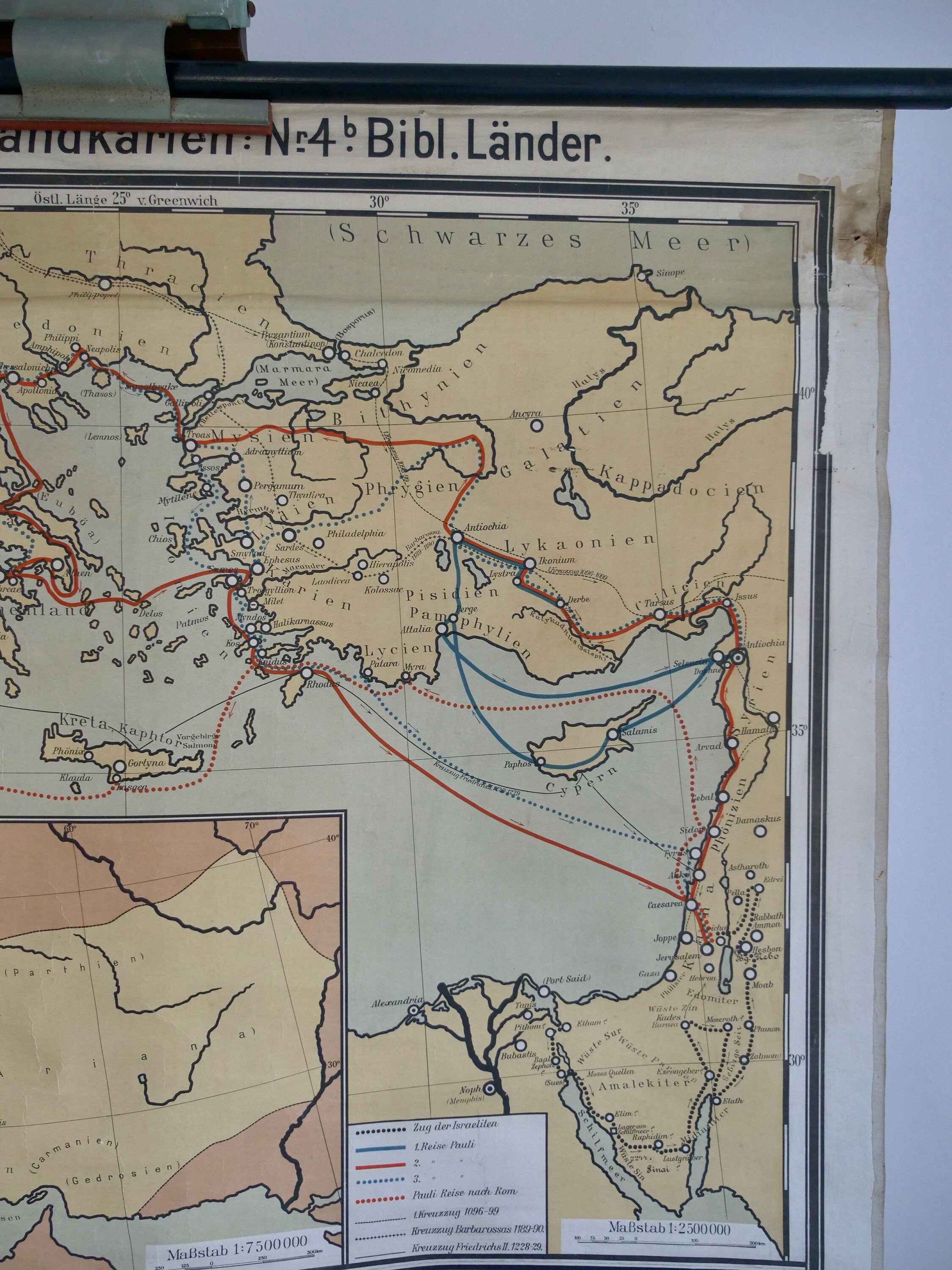 Vintage School Wall Chart BIBLICAL COUNTRIES 1925 Original Educational ...