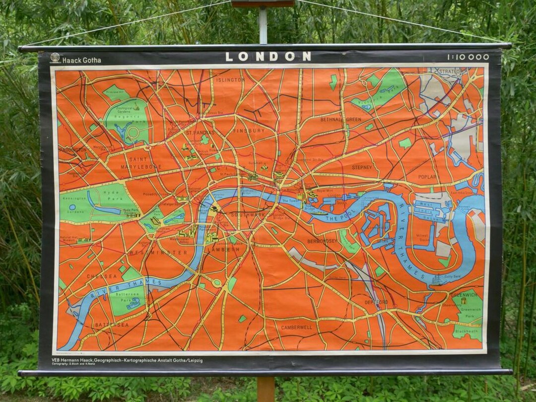 Vintage LONDON EDUCATIONAL School Chart Wall Map Original Educational ...
