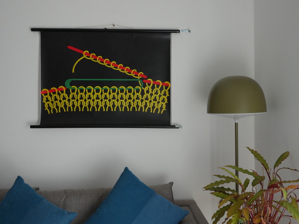 Vintage School Chart KNITTING Köster & Co Original Educational Chart - Etsy