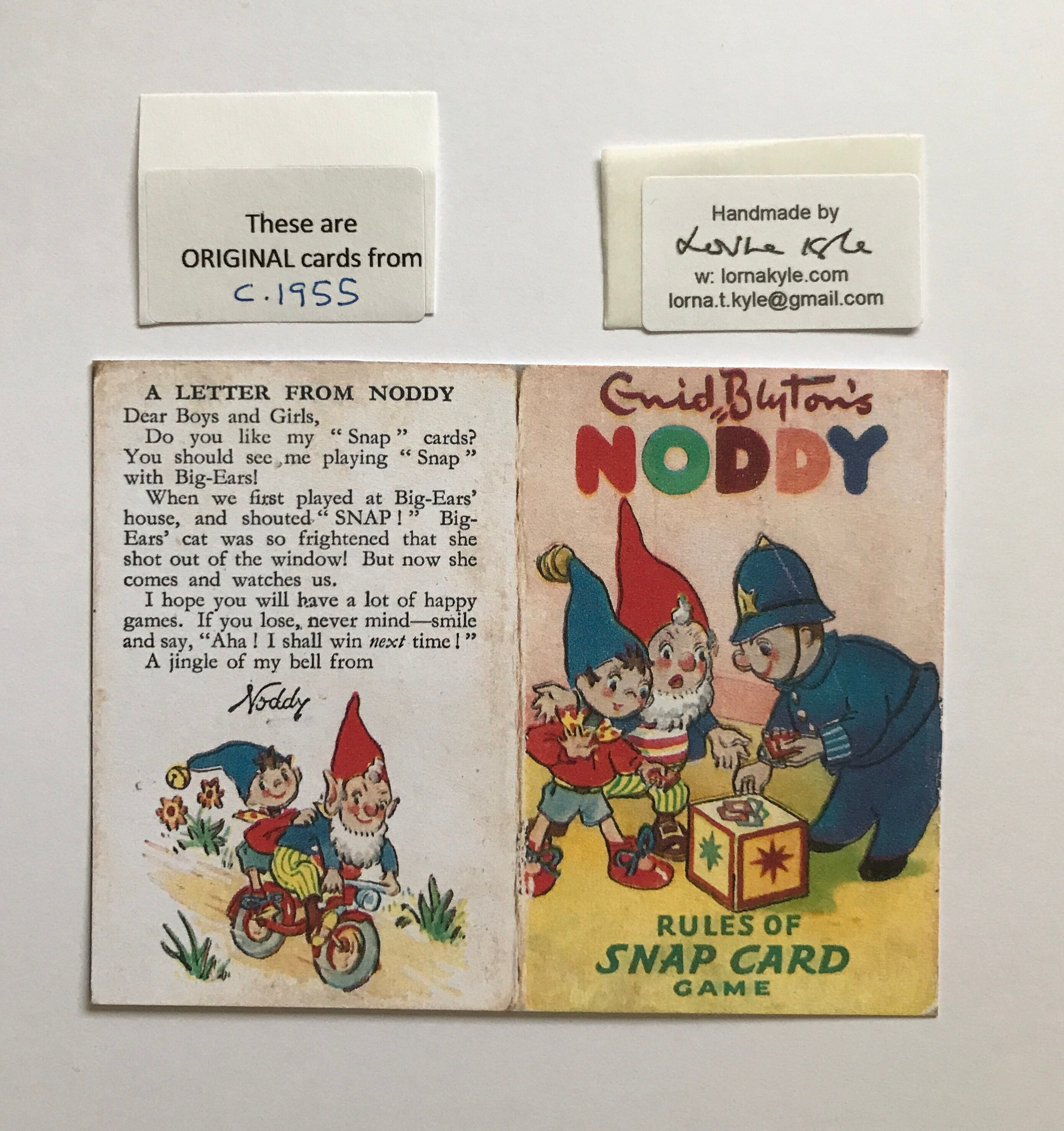 Noddy C.1955, Mounted Noddy in Toyland Artwork, Handmade Using 3 ...