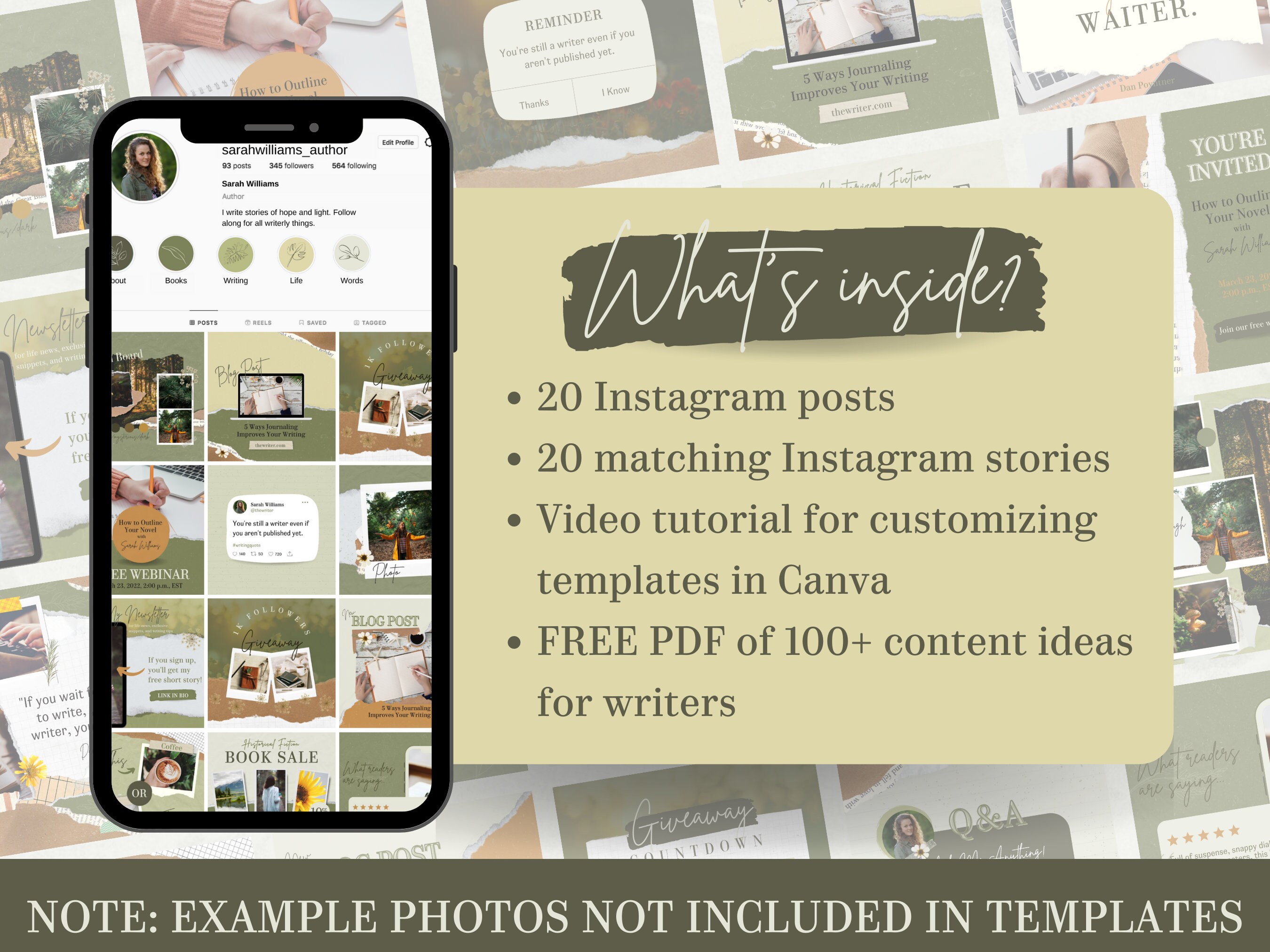 40 Instagram Post Story Canva Templates Woodland Writer Instagram ...