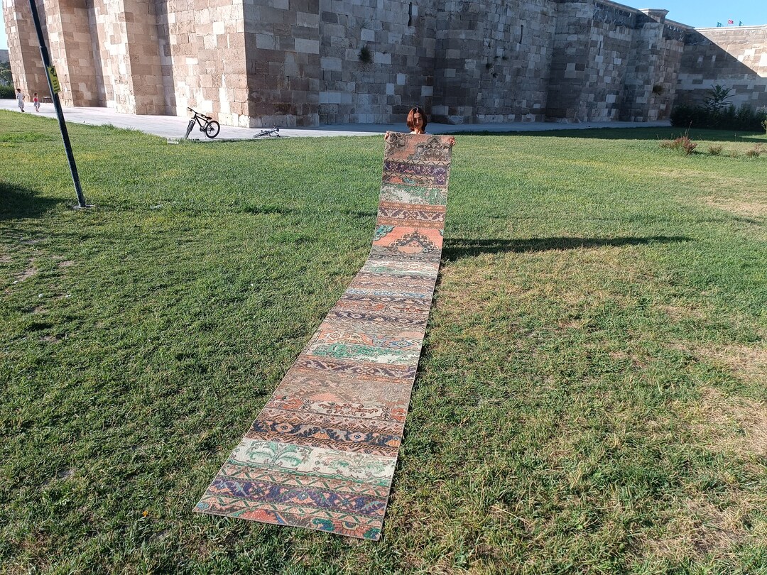 2x18 Ekstra Long Runner Vintage Runner Rug Turkish Rug Runner Corridor ...