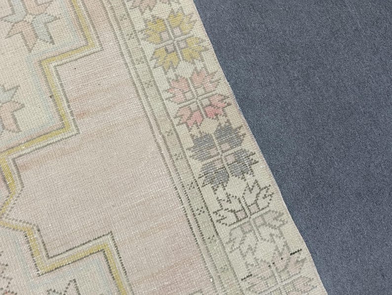 4x8 Vintage Turkish Oushak Rug: Handmade Faded Area Rug - Etsy UK
