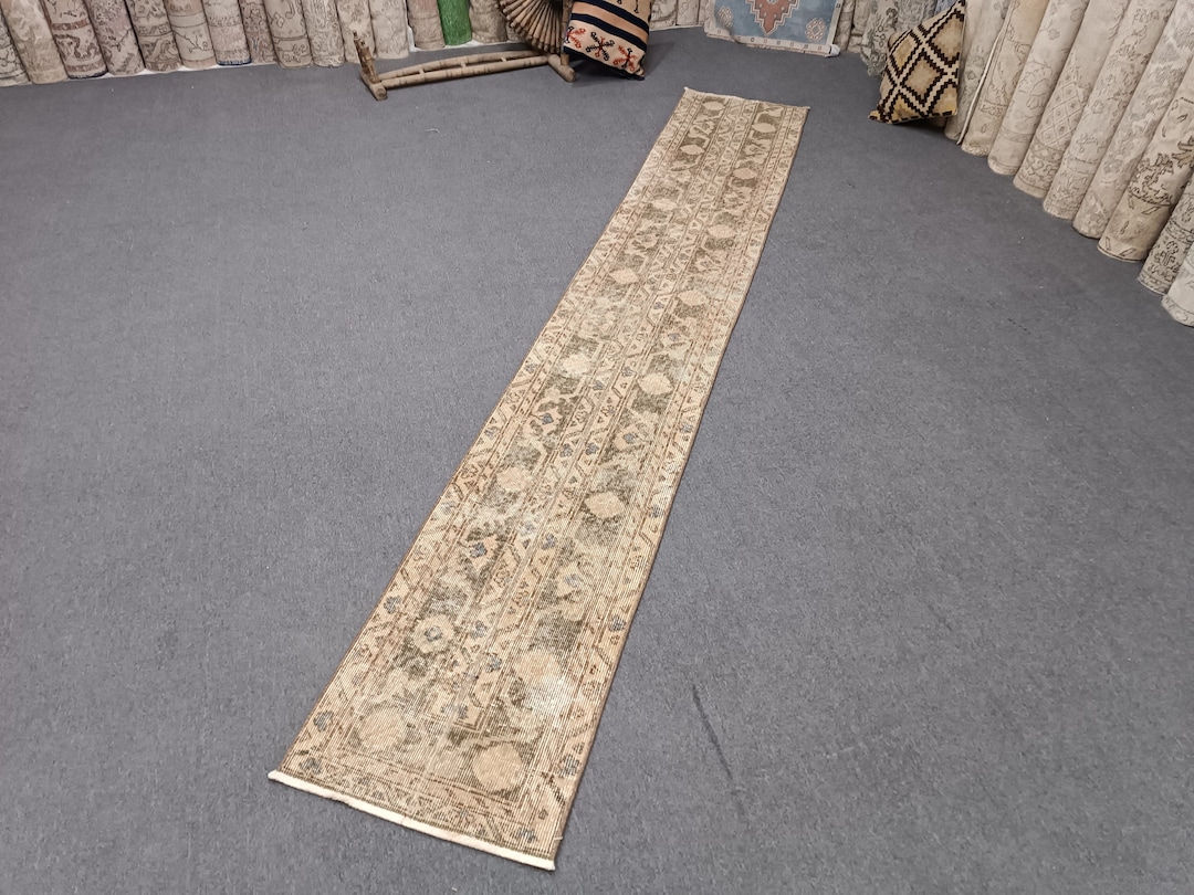 2x10 Runner Rug Vintage Rug Natural Rug Runner Hallway Rug Narrow ...