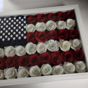 Paper Rose American Flag Shadow Box - Etsy
