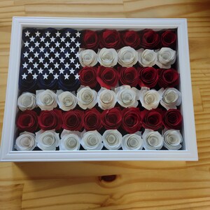 Paper Rose American Flag Shadow Box - Etsy