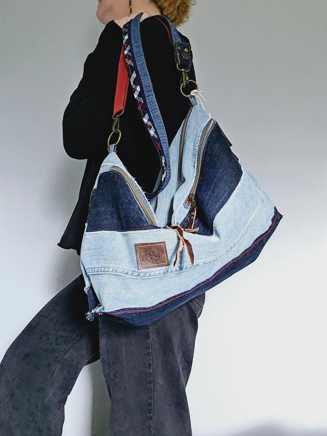 Oversized Jeans Bag With Lining and Pockets, Perfect Everyday Bag ...