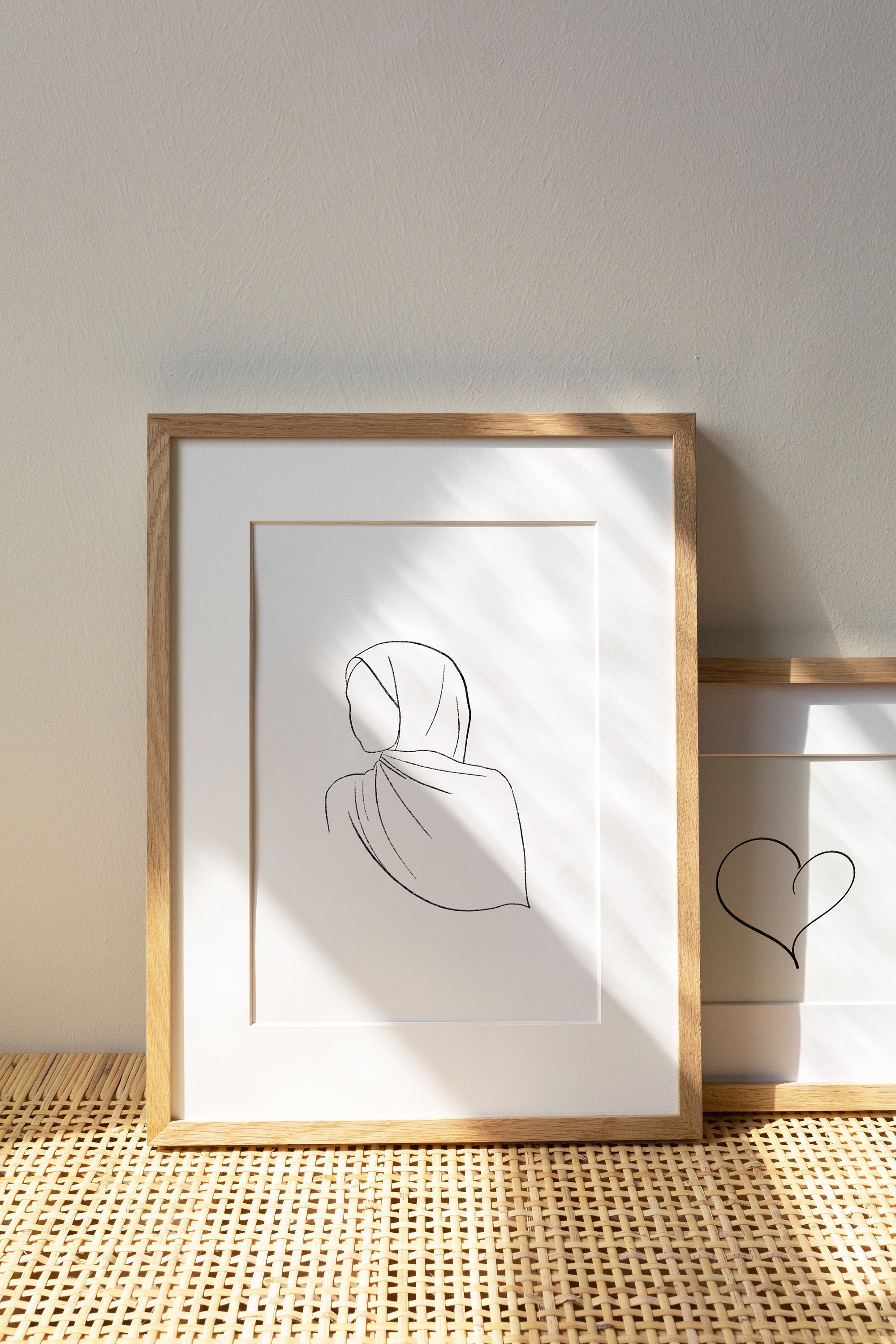 Hijabi Wall Art | Hijabi Line Art | Minimalist Illustration | Hijabi ...