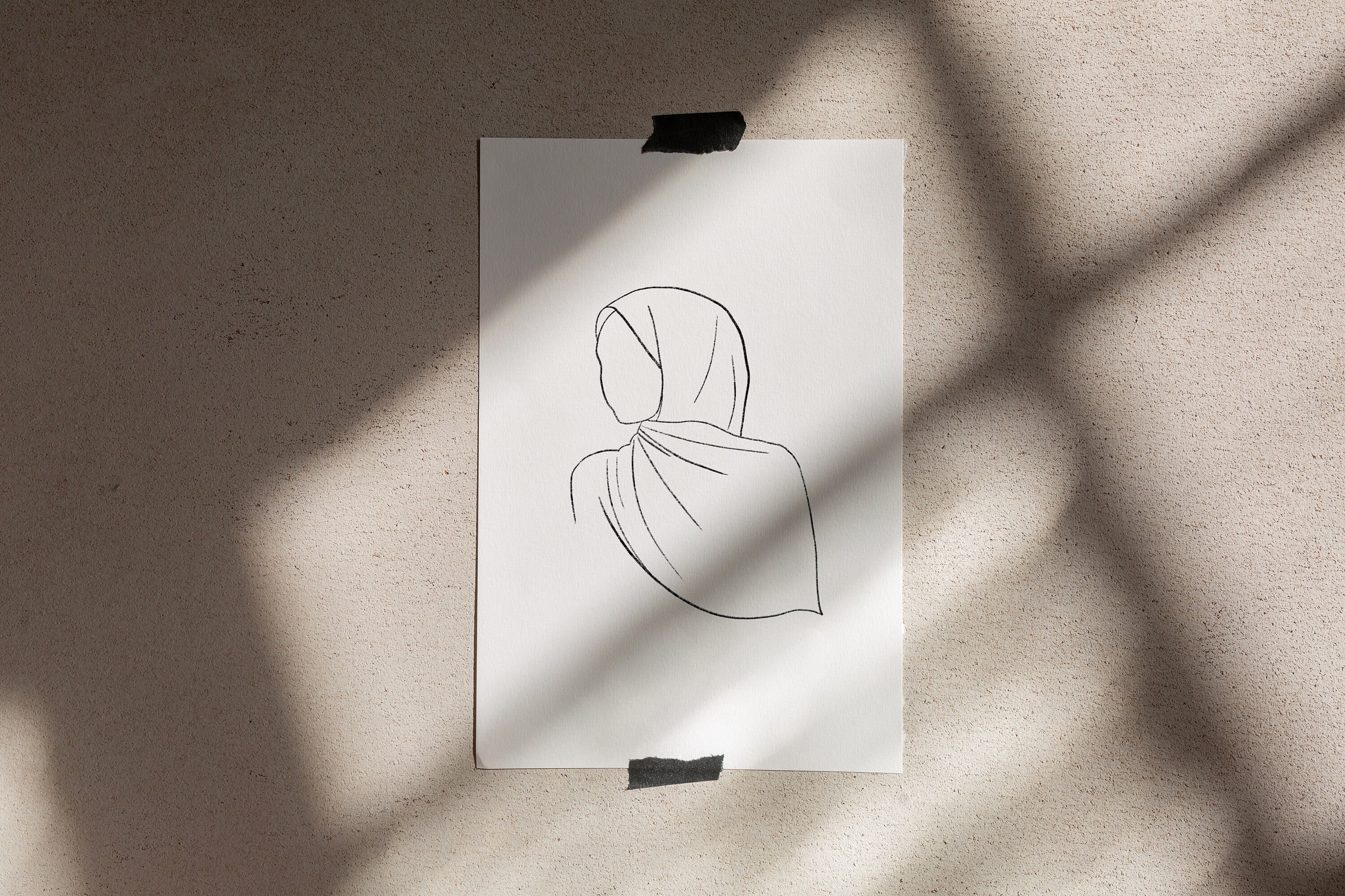 Hijabi Wall Art | Hijabi Line Art | Minimalist Illustration | Hijabi ...