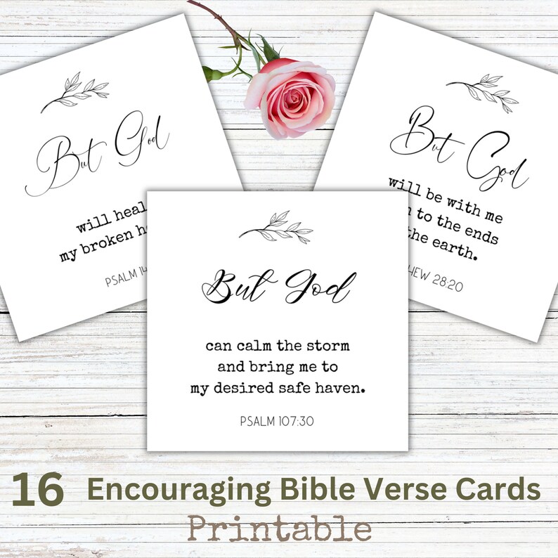 Encouraging Bible Verse Cards Printable, Scripture Note Cards for Women ...