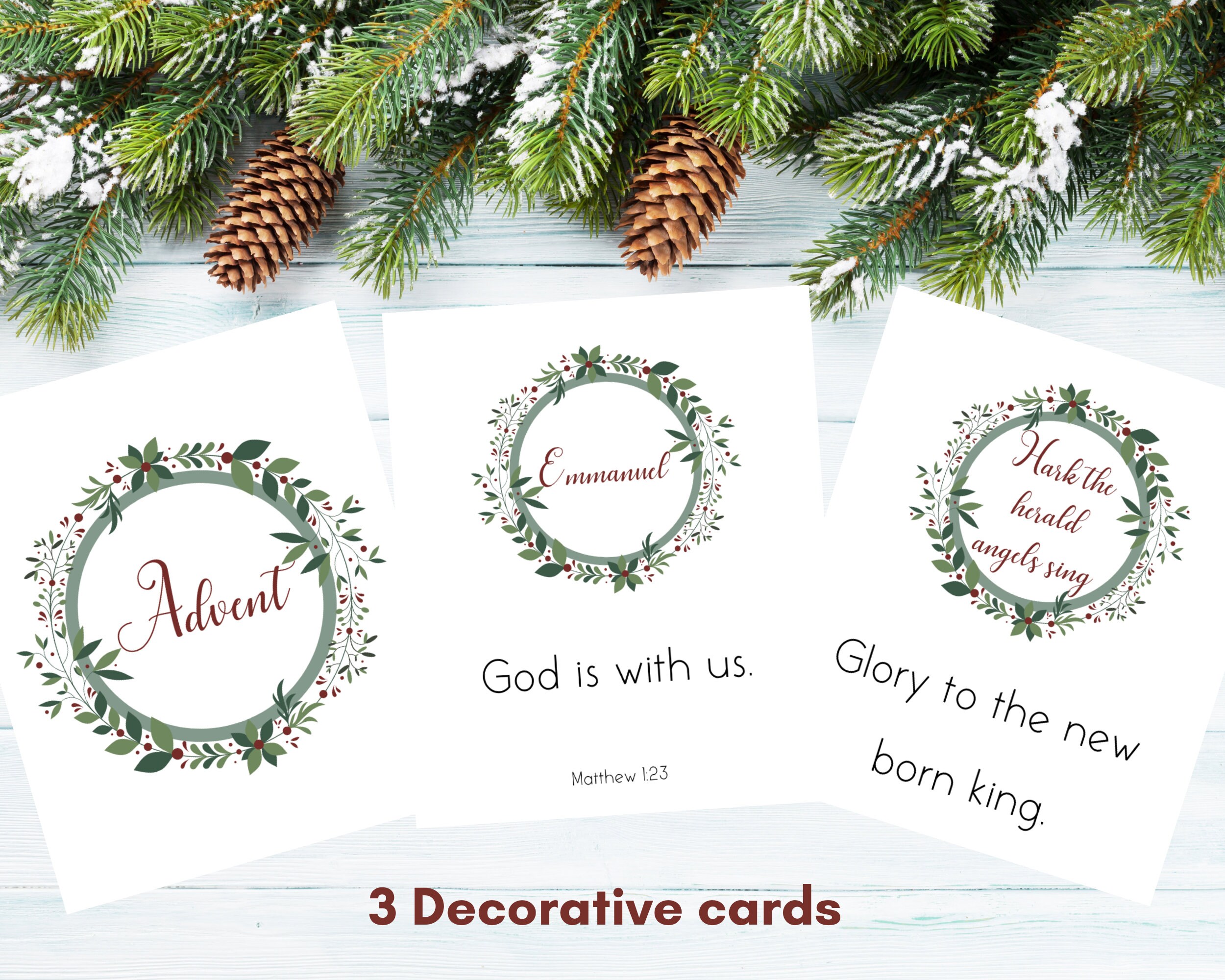 28 Printable Bible Christmas Countdown Advent Story Scripture Cards ...