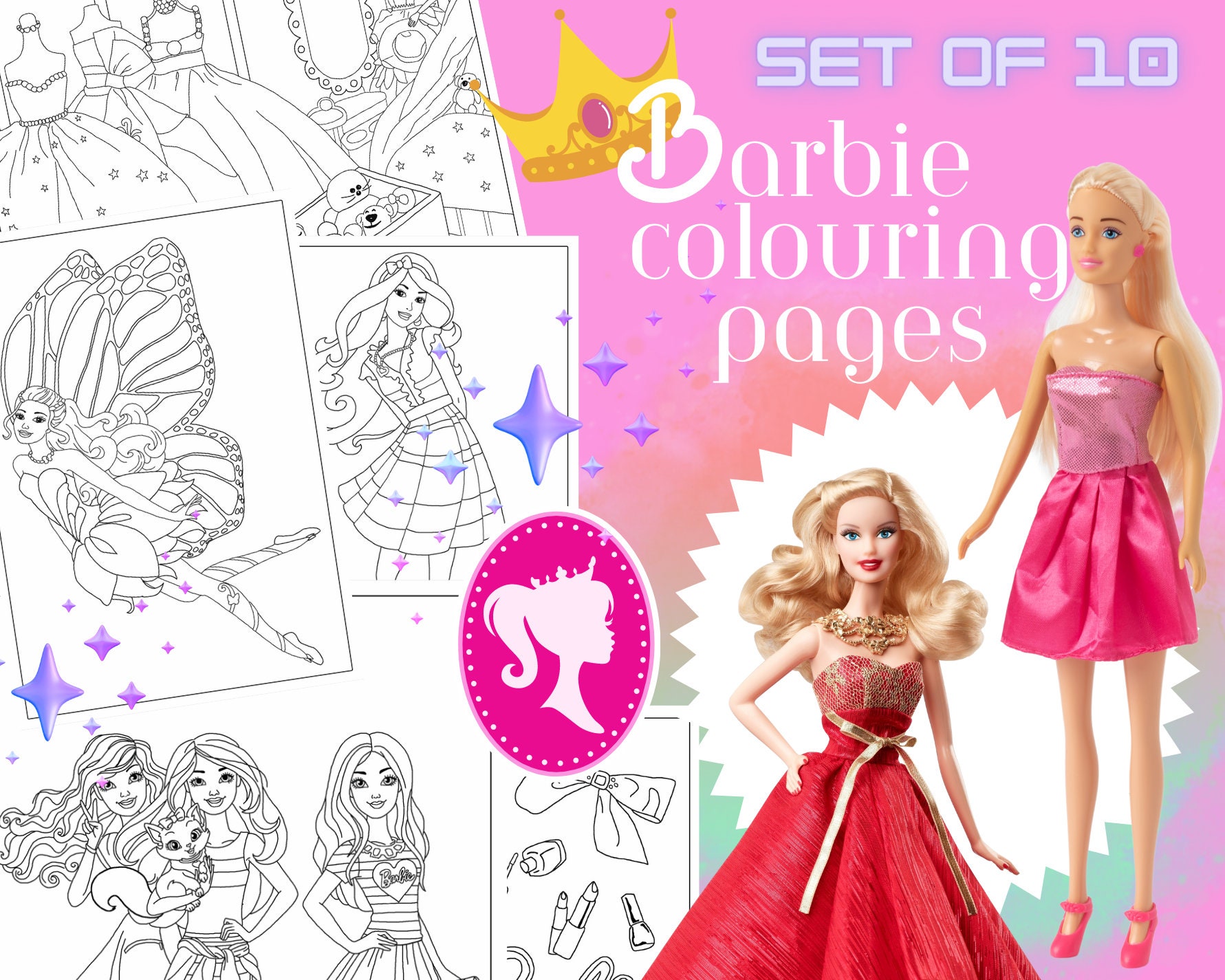 Barbie Coloring Pages Fashion Dress