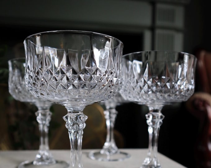 Cristal D’arques Longchamp Crystal Champagne Coupes | Crystal Dessert ...