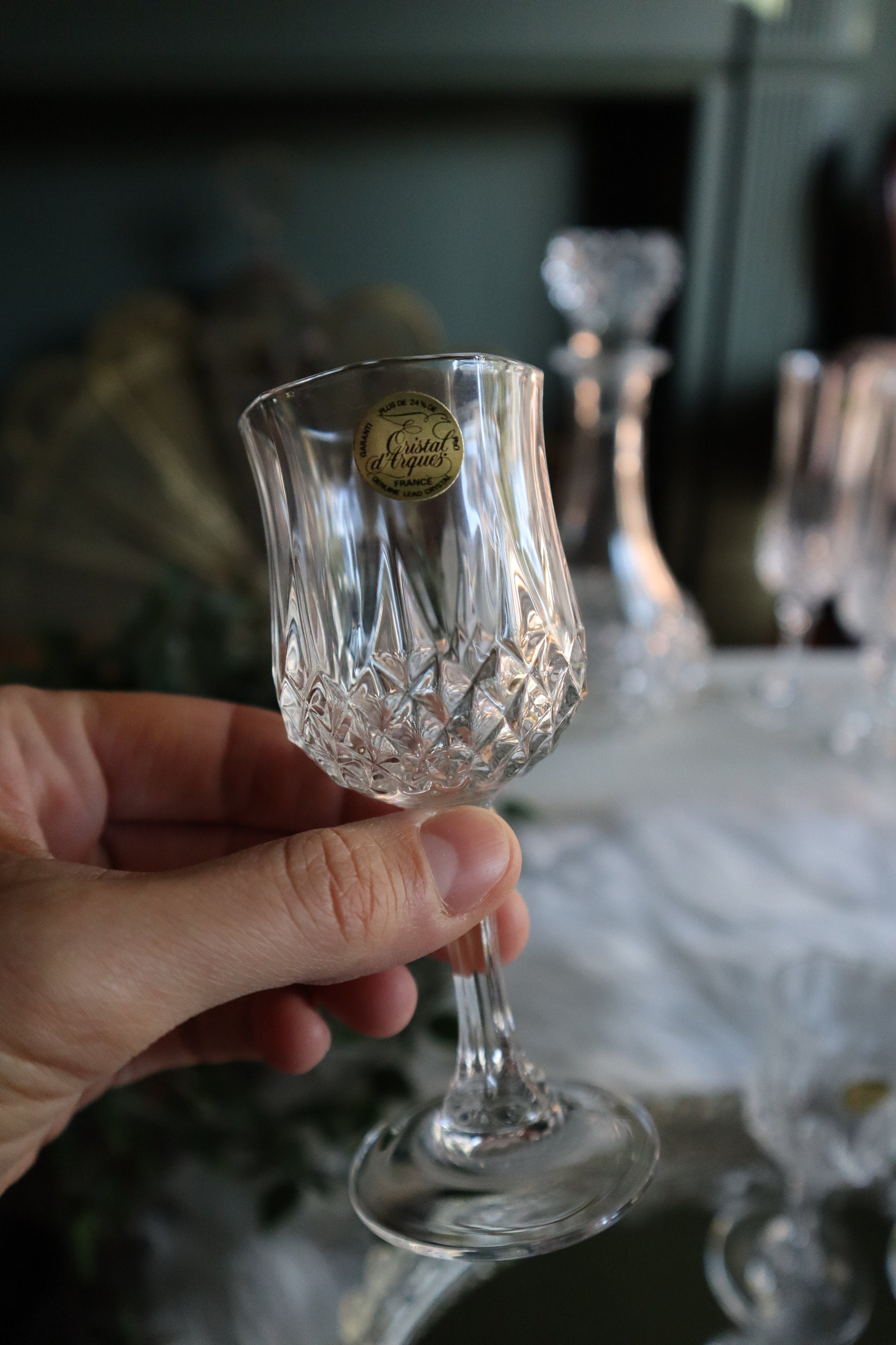 Cristal Darques Longchamp Crystal Glassware Decanter Champagne Flutes