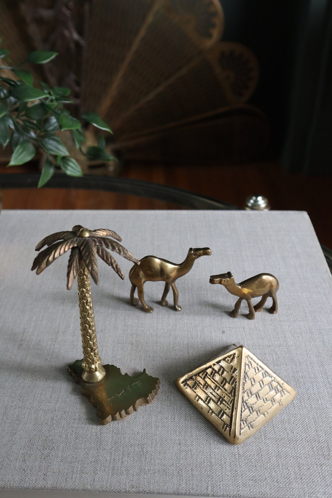 Brass Pyramid, Brass Camels, Brass Palm Tree | Egyptian Brass Set ...