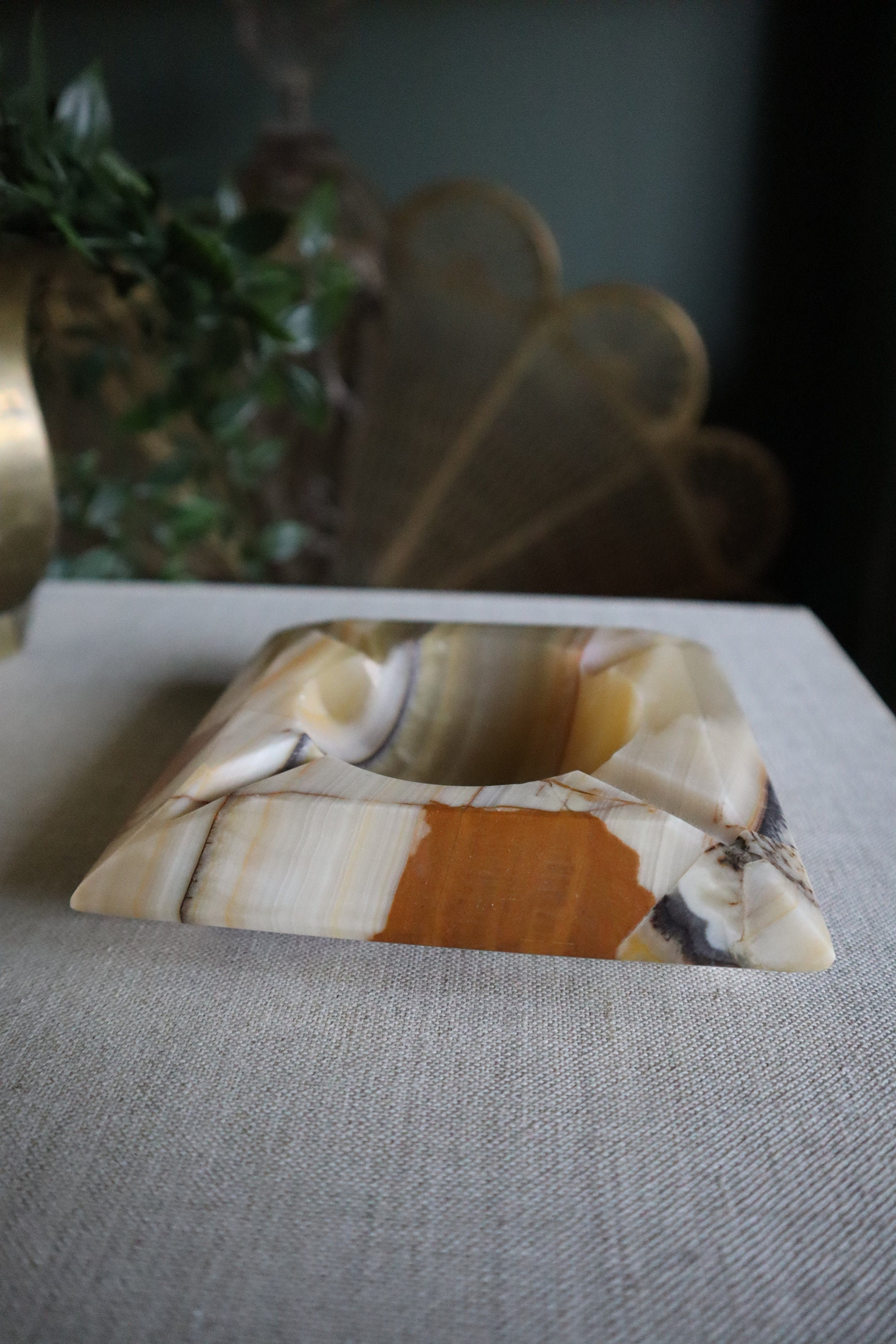 Onyx Ashtray, Stone Catchall, Jewelry Holder, Onyx Riser, Candle Platform - Etsy