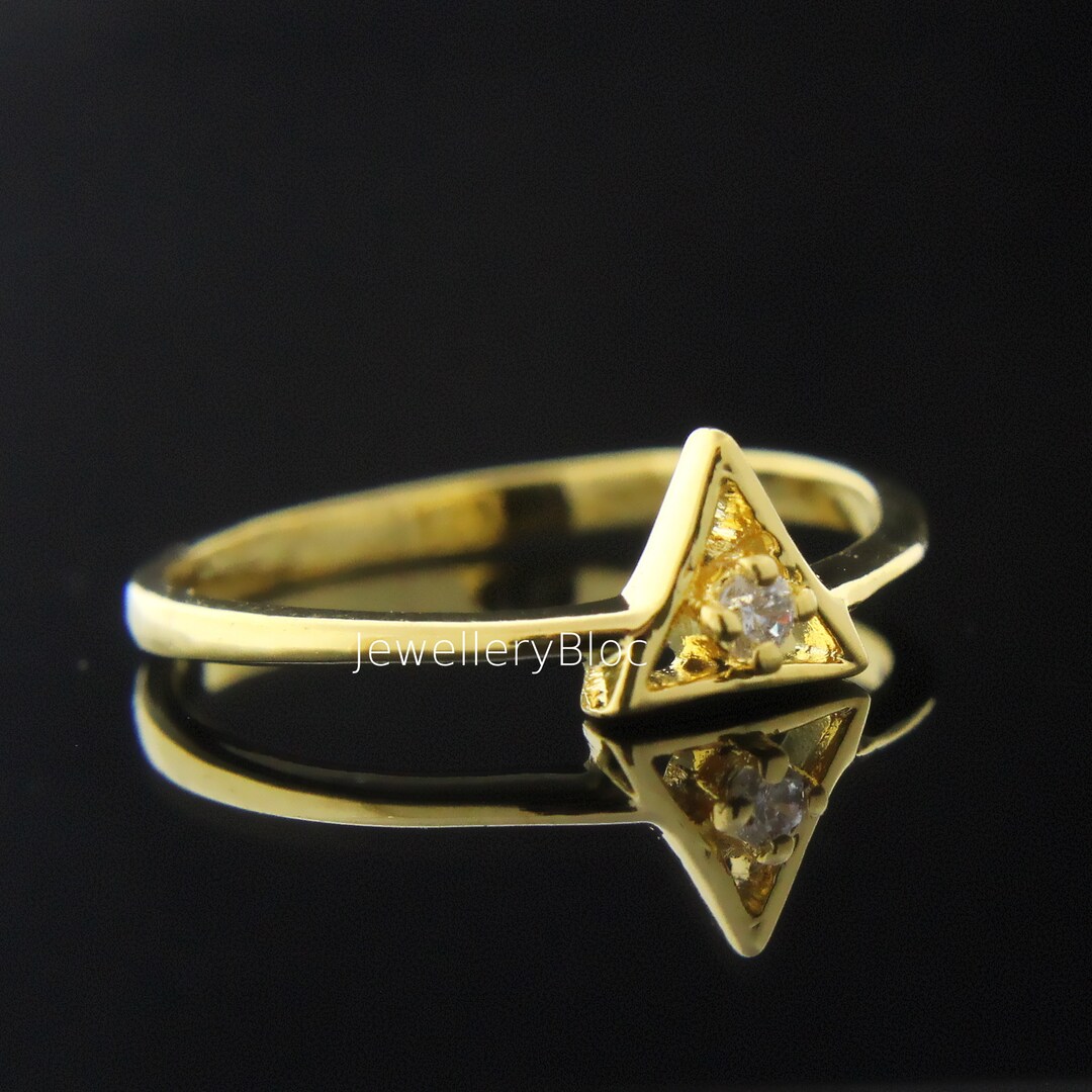 Minimalist Triangle Engagement Ring, Geometric Ring Design, Everyday ...