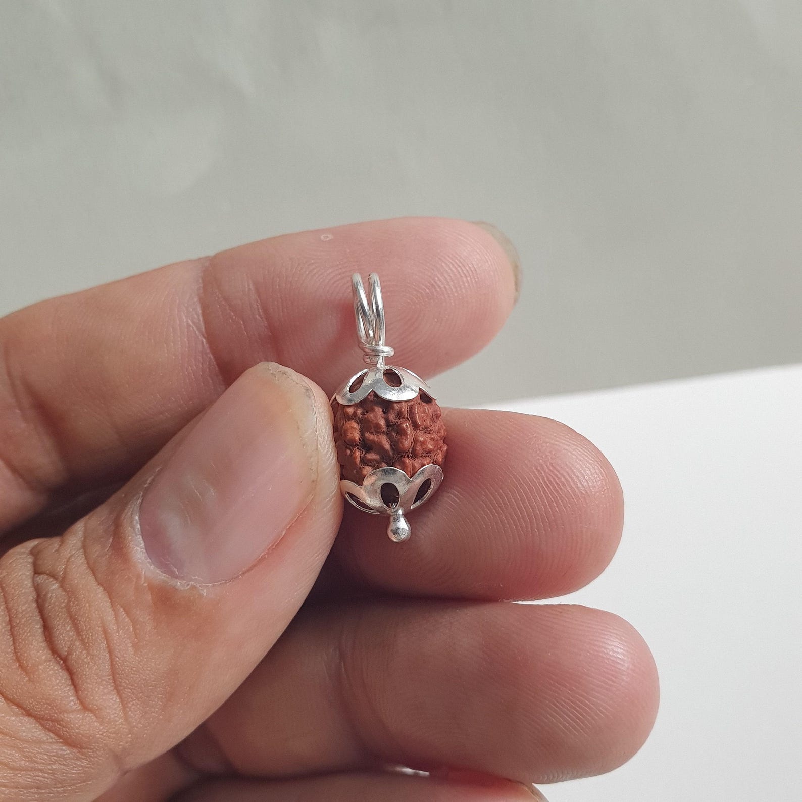 999 Silver Cap Rudraksha Pendant, Shiva Rudraksha Pendant, Religious ...