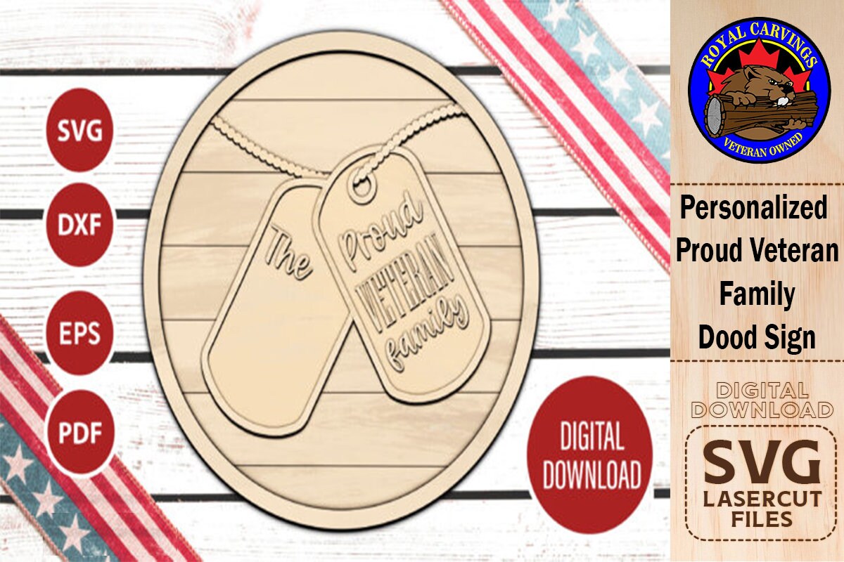 Personalized Proud Veteran Family Sign SVG Clipart. Vector, EPS ...